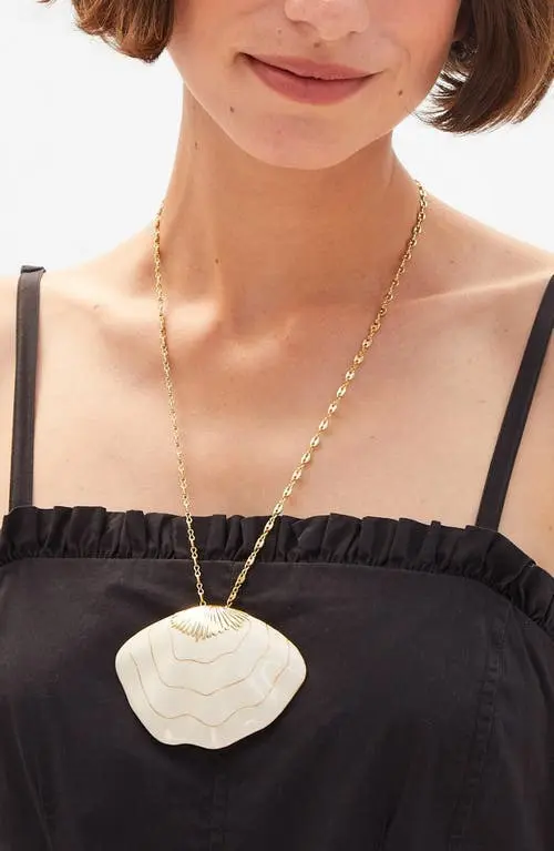 Clare V. Clamshell Pendant Necklace