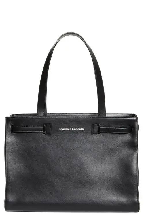CHRISTIAN LOUBOUTIN Djanis Leather East/west Tote - Black