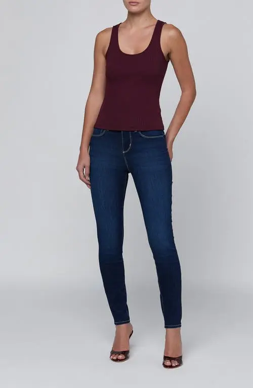 L'Agence Adira Ribbed Scoop Neck Tank - Deep Sangria