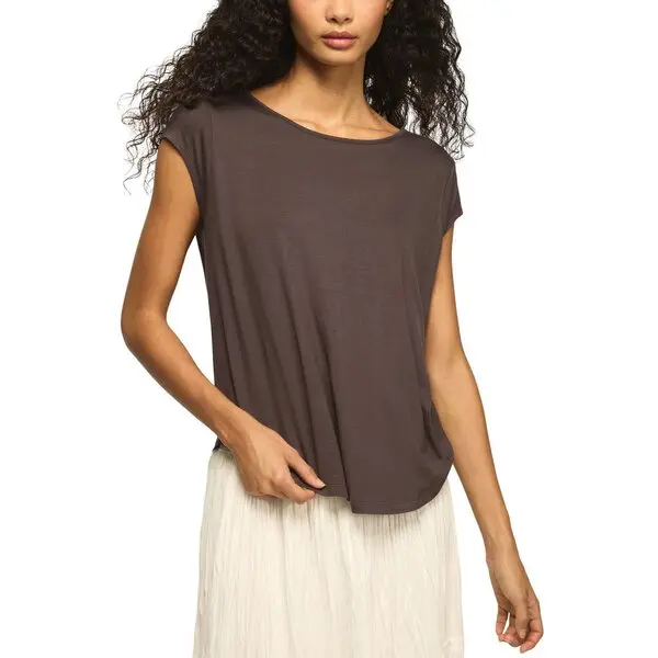 Lucky Brand Sandwash Strappy Back T-shirt - Raven