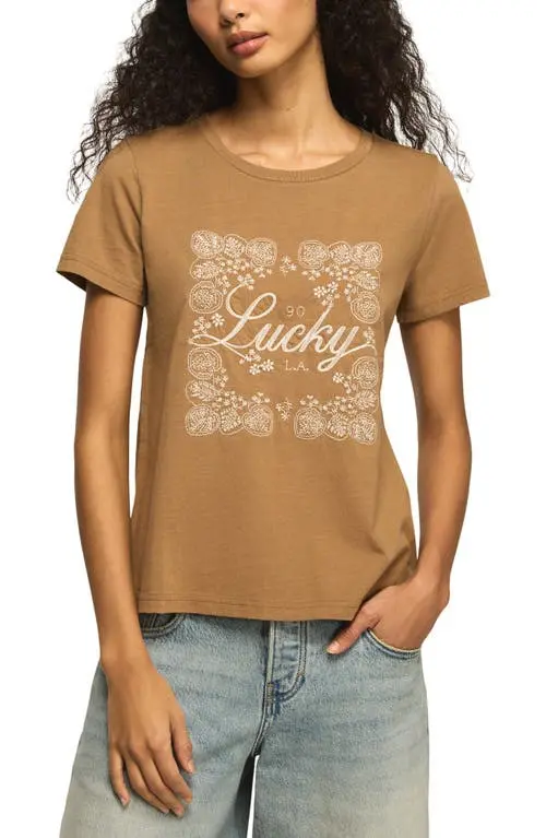 Lucky Brand Floral Frame Graphic T-shirt - Brown