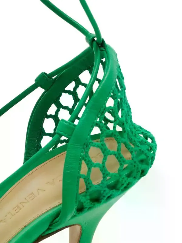 Bottega Veneta Stretch Mesh Ankle Wrap Sandals