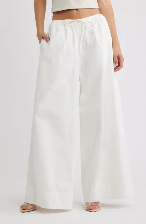 House Of Cb Jae Stretch Cotton Wide Leg Pants