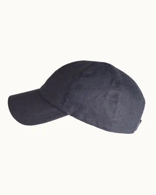 Orlebar Brown Linen Baseball Cap - Night Iris