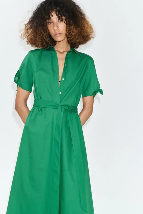 H&m Short-sleeved Shirt Dress