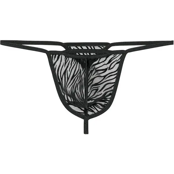 HOM Woh Personal Allure Tiger Print G-string - Black