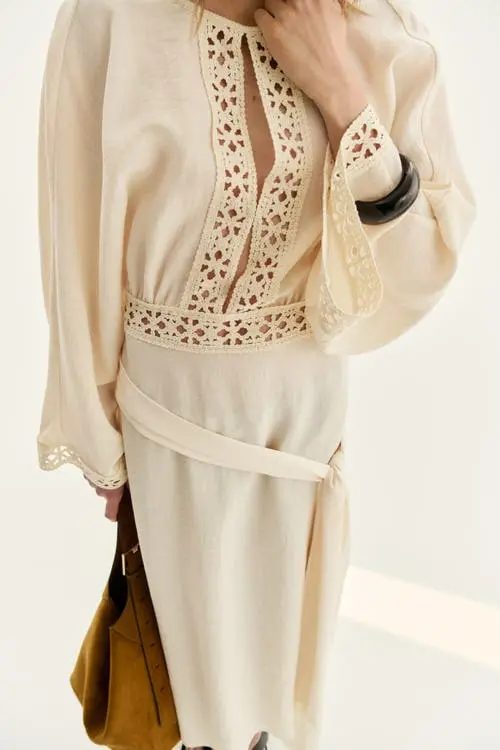 H&m Crochet-look Tunic Maxi Dress