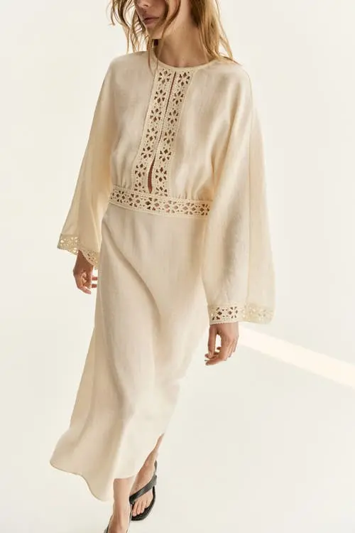 H&m Crochet-look Tunic Maxi Dress