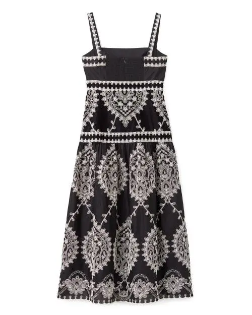 CARTOLINA Adair Embroidered Midi Dress