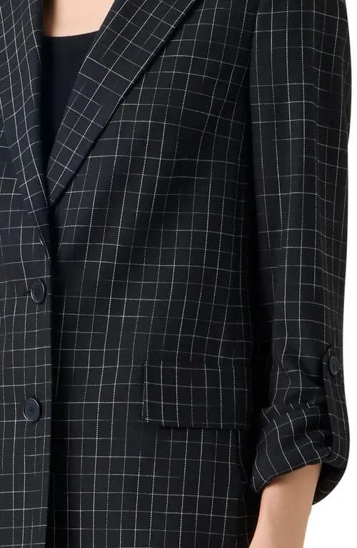 Akris Broken Check Twill Blazer