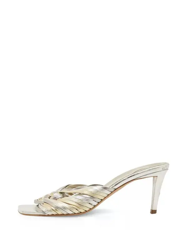 Stella McCartney Metallic Leather Knotted Heeled Sandals