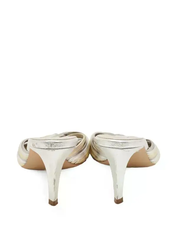 Stella McCartney Metallic Leather Knotted Heeled Sandals
