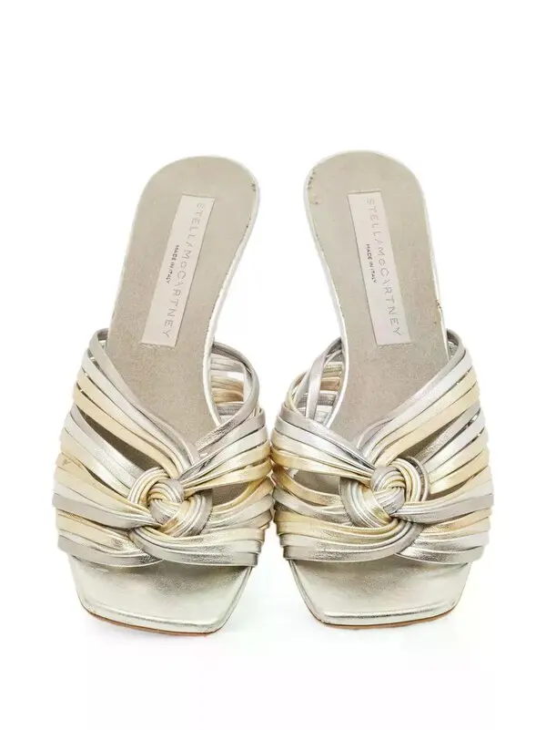 Stella McCartney Metallic Leather Knotted Heeled Sandals