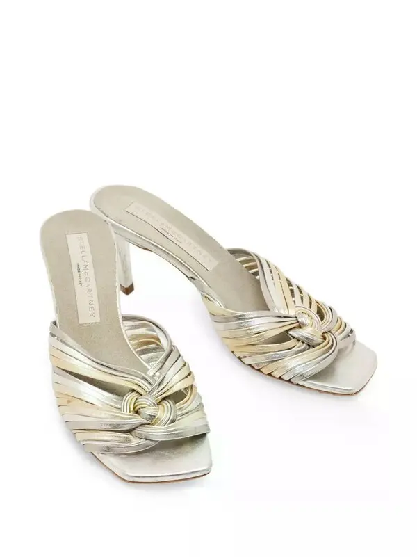 Stella McCartney Metallic Leather Knotted Heeled Sandals