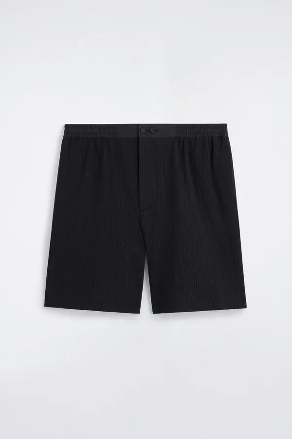 Cos Ribbed Cotton-jersey Shorts - Black