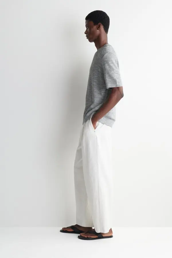 Cos Relaxed Bouclé-knit T-shirt - Gray