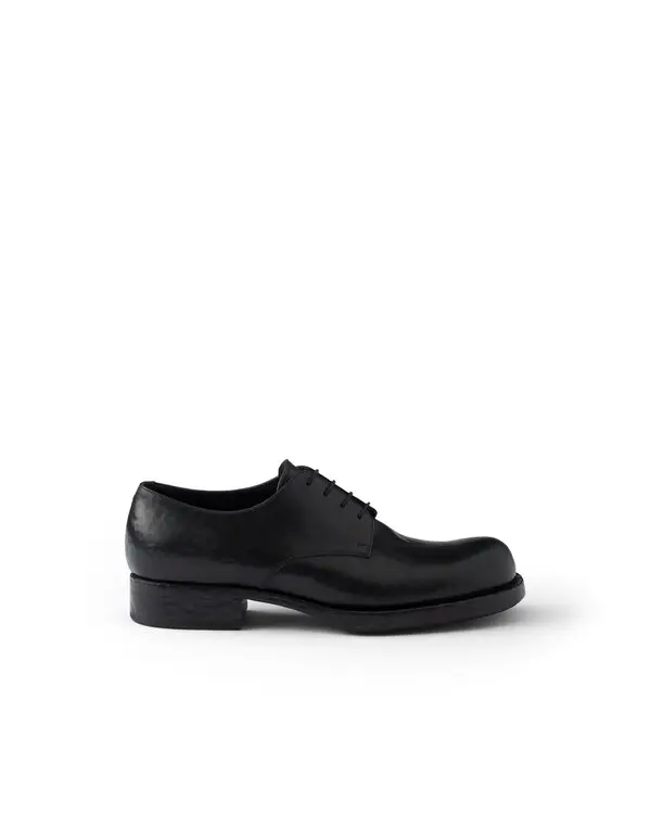 Prada Antiqued Leather Lace-up Shoes