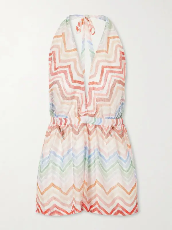 Missoni Halterneck Crochet-knit Playsuit - Pink