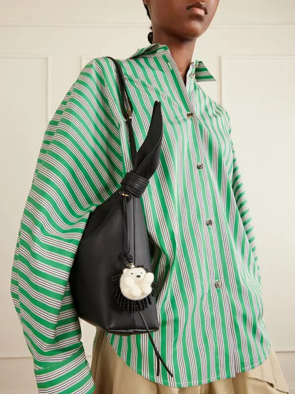 Loewe Hedgehog Bead-embellished Wool-felt And Leather Bag Charm