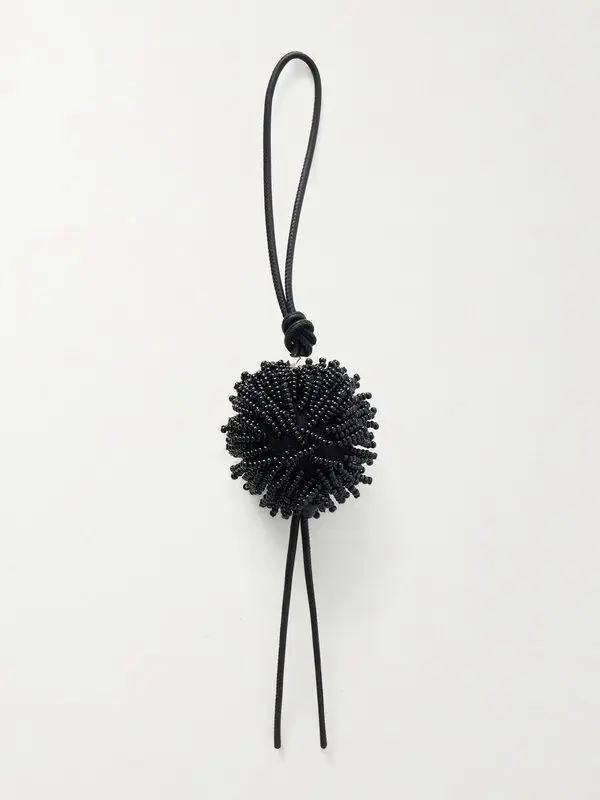 Loewe Hedgehog Bead-embellished Wool-felt And Leather Bag Charm