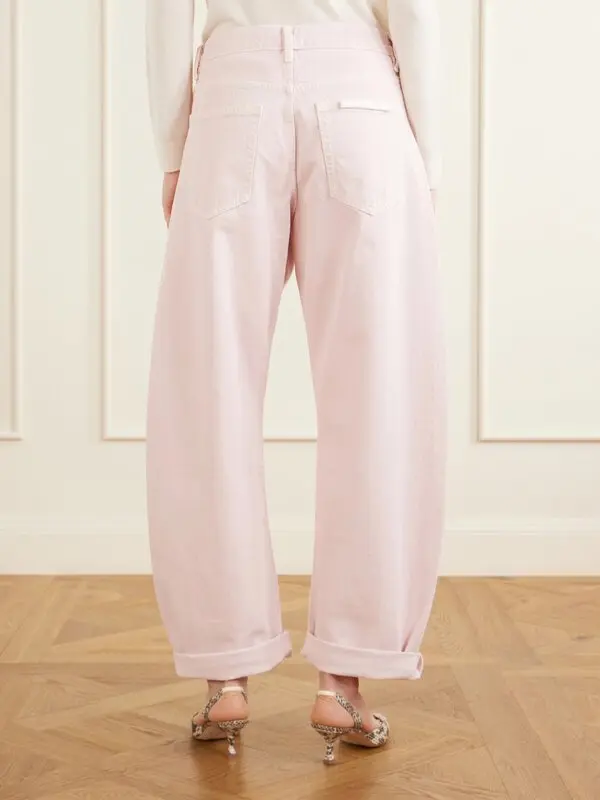FRAME The Bubble High-rise Wide-leg Jeans - Pink