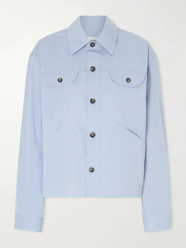 FRAME Utility Cropped Cotton-poplin Jacket