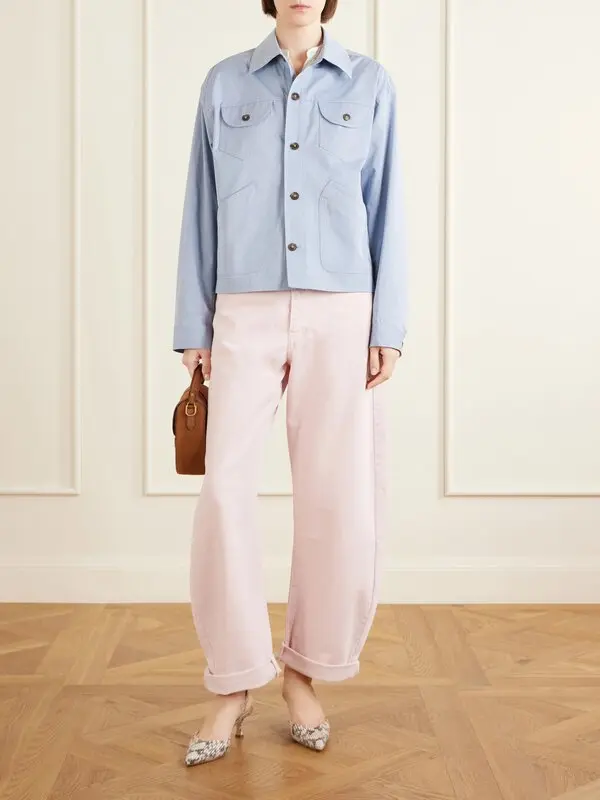 FRAME Utility Cropped Cotton-poplin Jacket