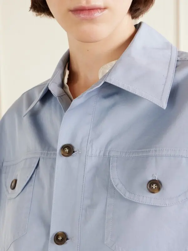 FRAME Utility Cropped Cotton-poplin Jacket