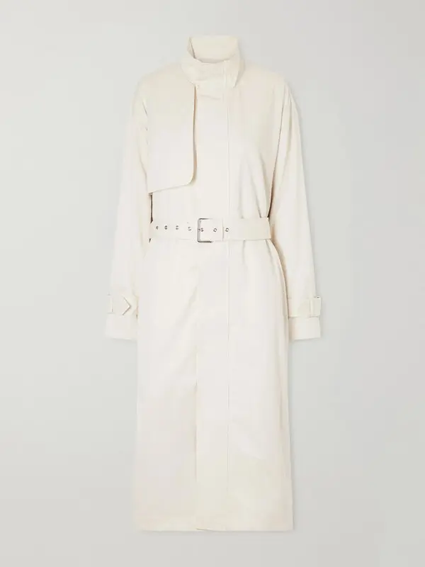 FRAME Belted Cotton-twill Trench Coat