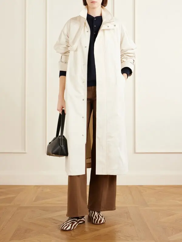 FRAME Belted Cotton-twill Trench Coat