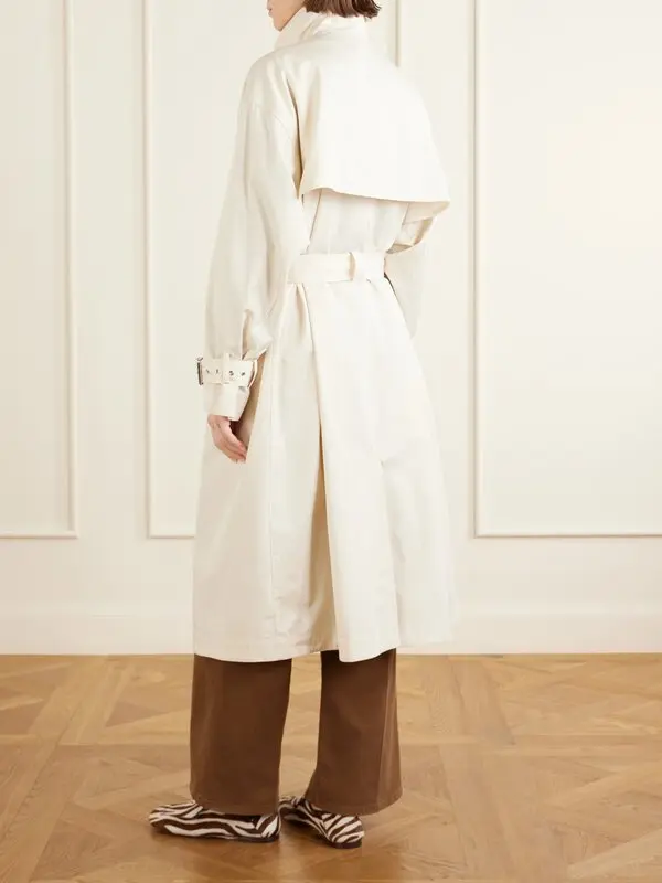 FRAME Belted Cotton-twill Trench Coat