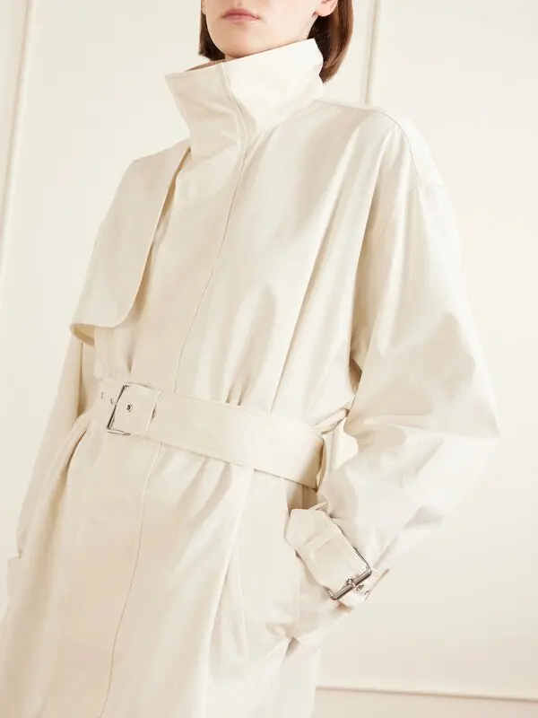 FRAME Belted Cotton-twill Trench Coat