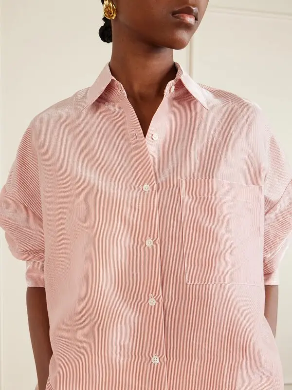 TWP Something Borrowed" Striped Cotton-organza Shirt