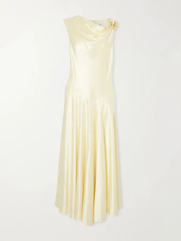 Aje Siren Embellished Satin Maxi Dress