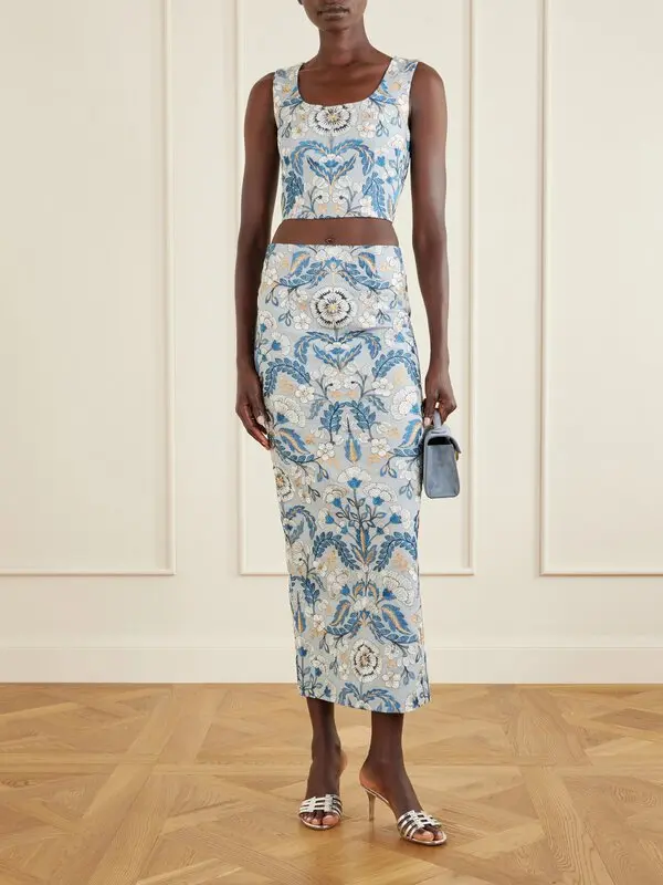 MARTA FERRI Embroidered Woven Blouse