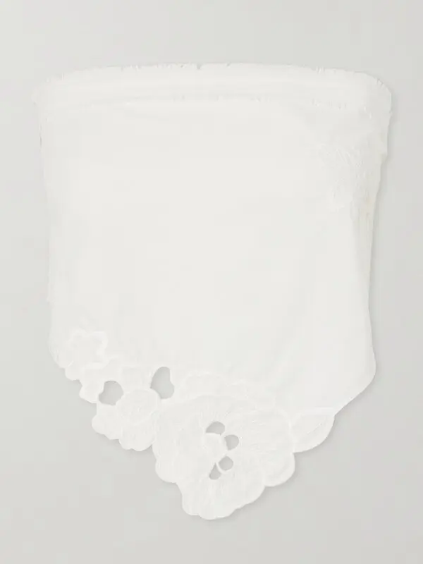 SIR. Klara Cropped Broderie-anglaise Cotton Poplin Top