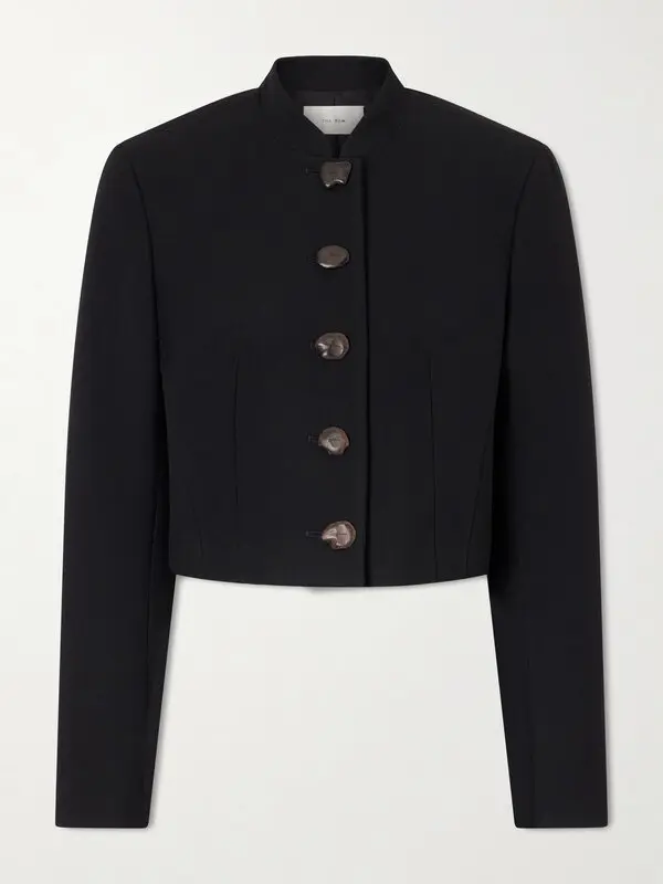 THE ROW Bellamy Wool-twill Jacket - Black