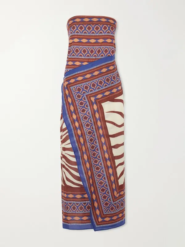 Johanna Ortiz Printed Cotton-voile Maxi Dress - Blue