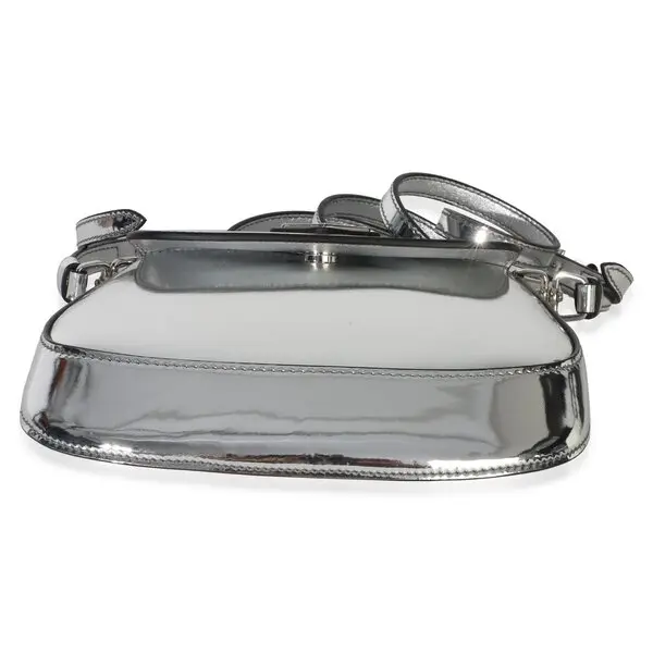 Prada Argento Spazzolato Cleo Flap Bag - Silver
