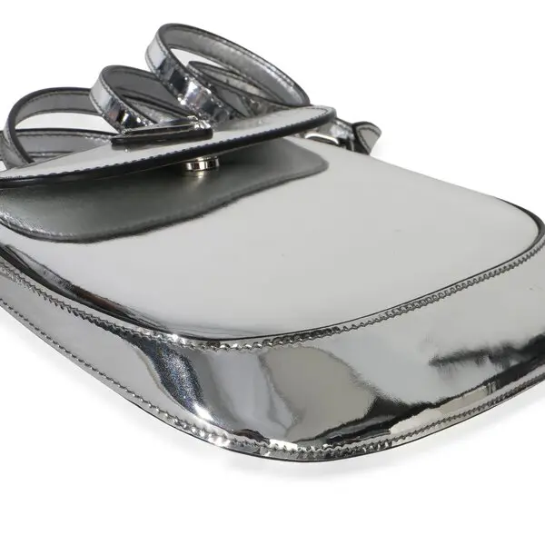 Prada Argento Spazzolato Cleo Flap Bag - Silver