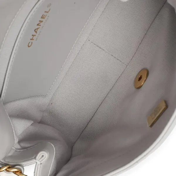 Chanel Grey Quilted Lambskin Flap Bag