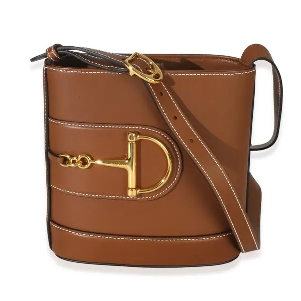Gucci Smooth Calfskin Hasler Horsebit 73 Bucket Bag - Brown