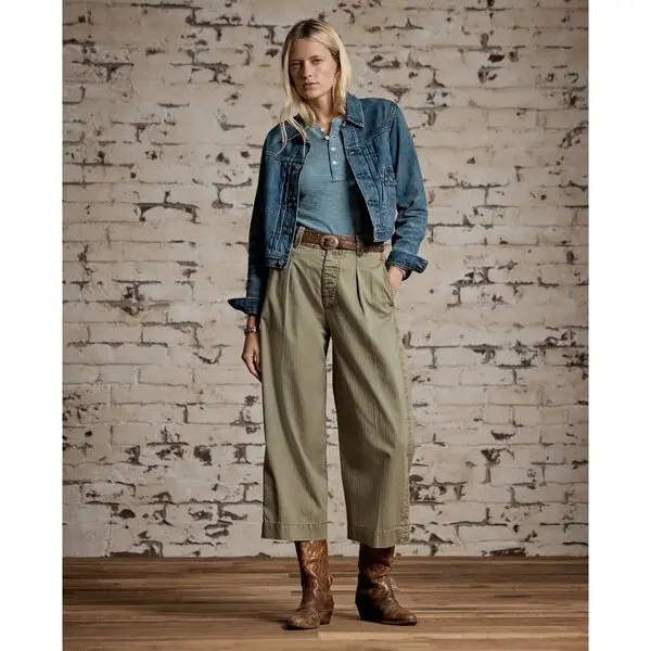 Ralph Lauren Cotton Cropped Wide-leg Pant