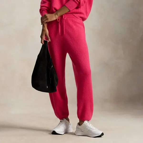 Ralph Lauren Pink Pony Washable Cashmere Pant - Wild Raspberry