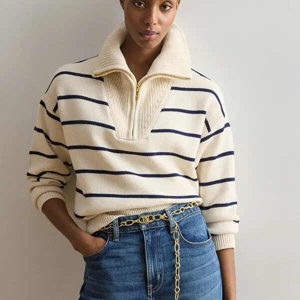 Ralph Lauren Brass-plated Logo Chain Belt - Polished Brass