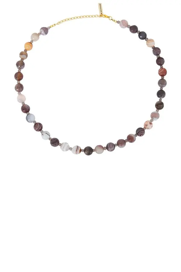 JENNIFER BEHR Alexandra Necklace In Brown - Botswana Agate