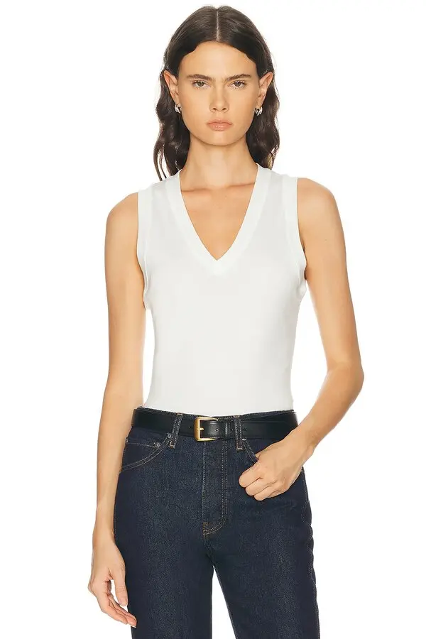 Renggli V-neck Tank Top - Chalk