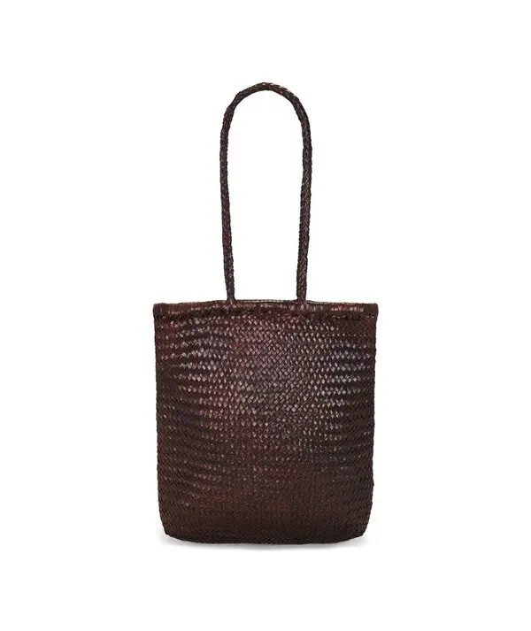 ST. AGNI Woven Leather Tote Bag