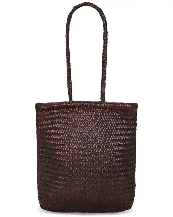 ST. AGNI Woven Leather Tote Bag