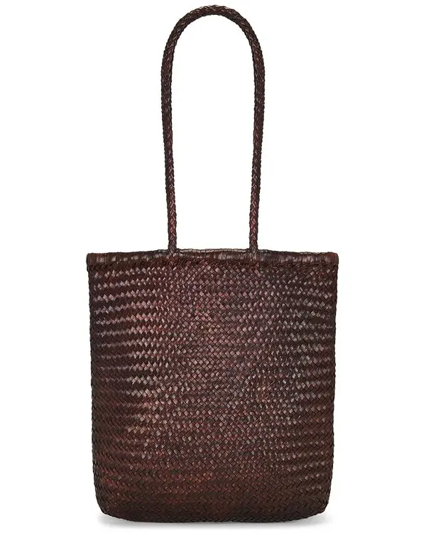 ST. AGNI Woven Leather Tote Bag